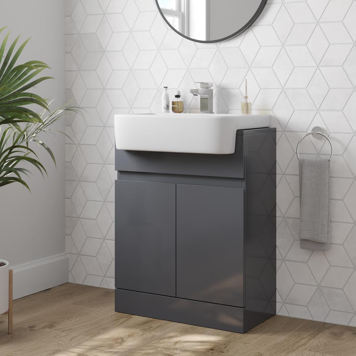 Artis Luna Grey Gloss Toilet & Vanity Unit with Basin - 1720mm