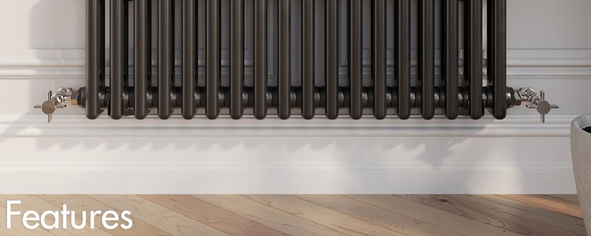 Park Lane Traditional Colosseum Double Bar Column Radiator Black - 300 ...