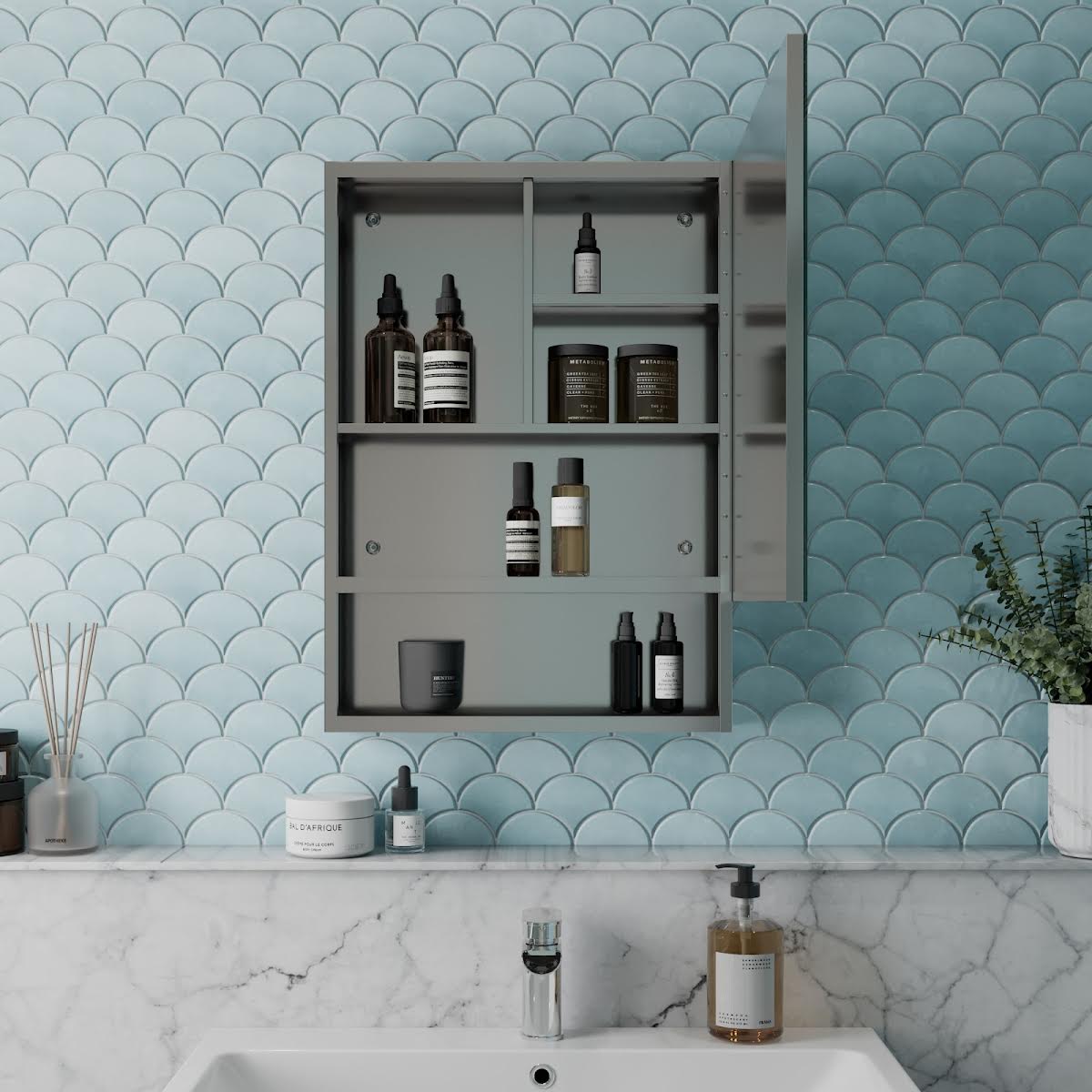 Vale Designs Stahl Stainless Steel Mirror Cabinet 500 x 700mm