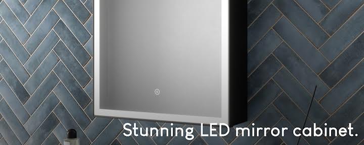 Artis Svelto LED Black Aluminium Mirror Cabinet with Demister Pad ...