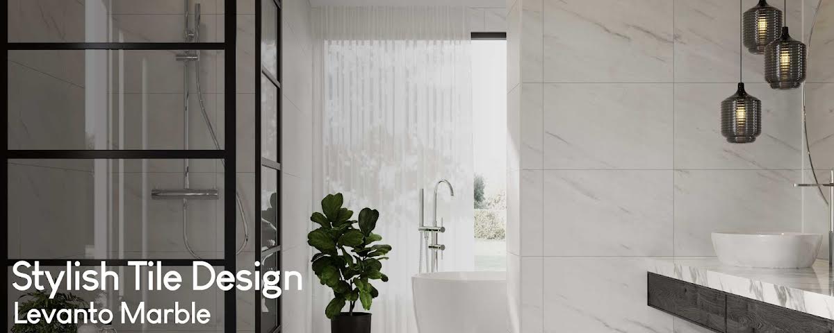 Multipanel Levanto Marble Tile Effect Wall Panel Hydrolock 2400 x 598mm