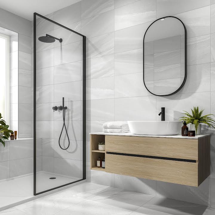 Amiata Ardsley Matt Grey Porcelain Square Wall & Floor Tiles