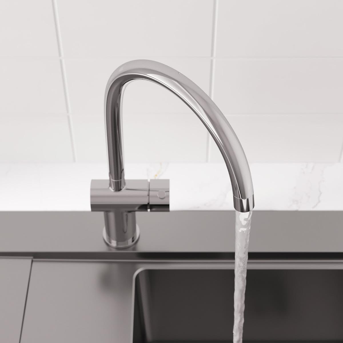 Sauber Cascade Kitchen Mixer Tap Chrome