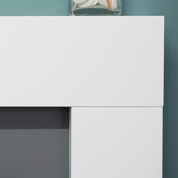 Adam Dakota Pure White & Grey Suite with Helios Brushed
