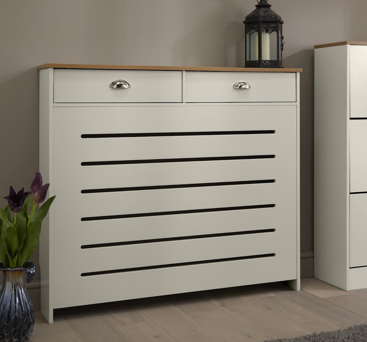 Vale Designs Cream Radiator Cover - Medium with Drawers 1115mm