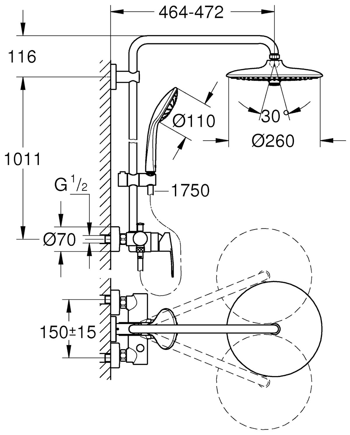 Grohe Vitalio Joy 260 Mixer Shower System 27684001