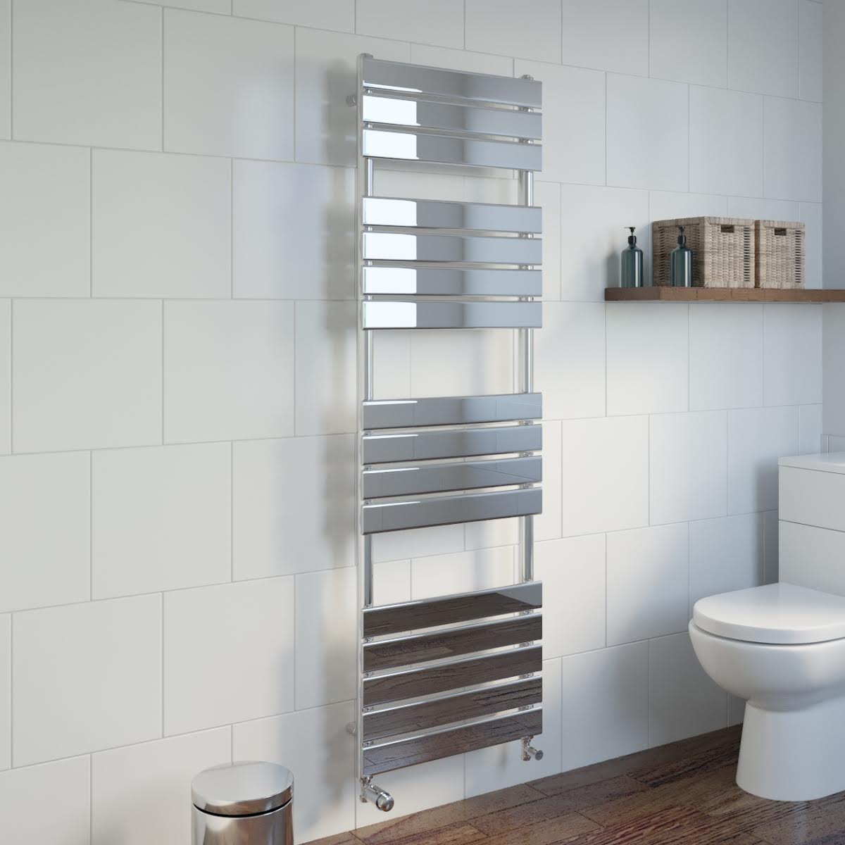 DuraTherm Flat Panel Heated Towel Radiator Chrome 1600x500mm