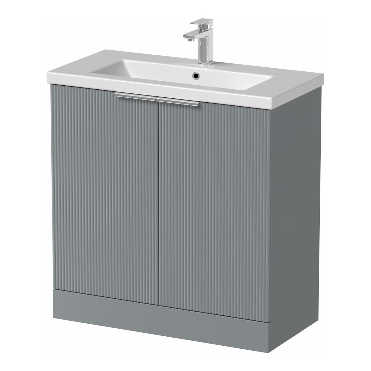 Artis Fluted Freestanding Grey Vanity Unit - 800mm