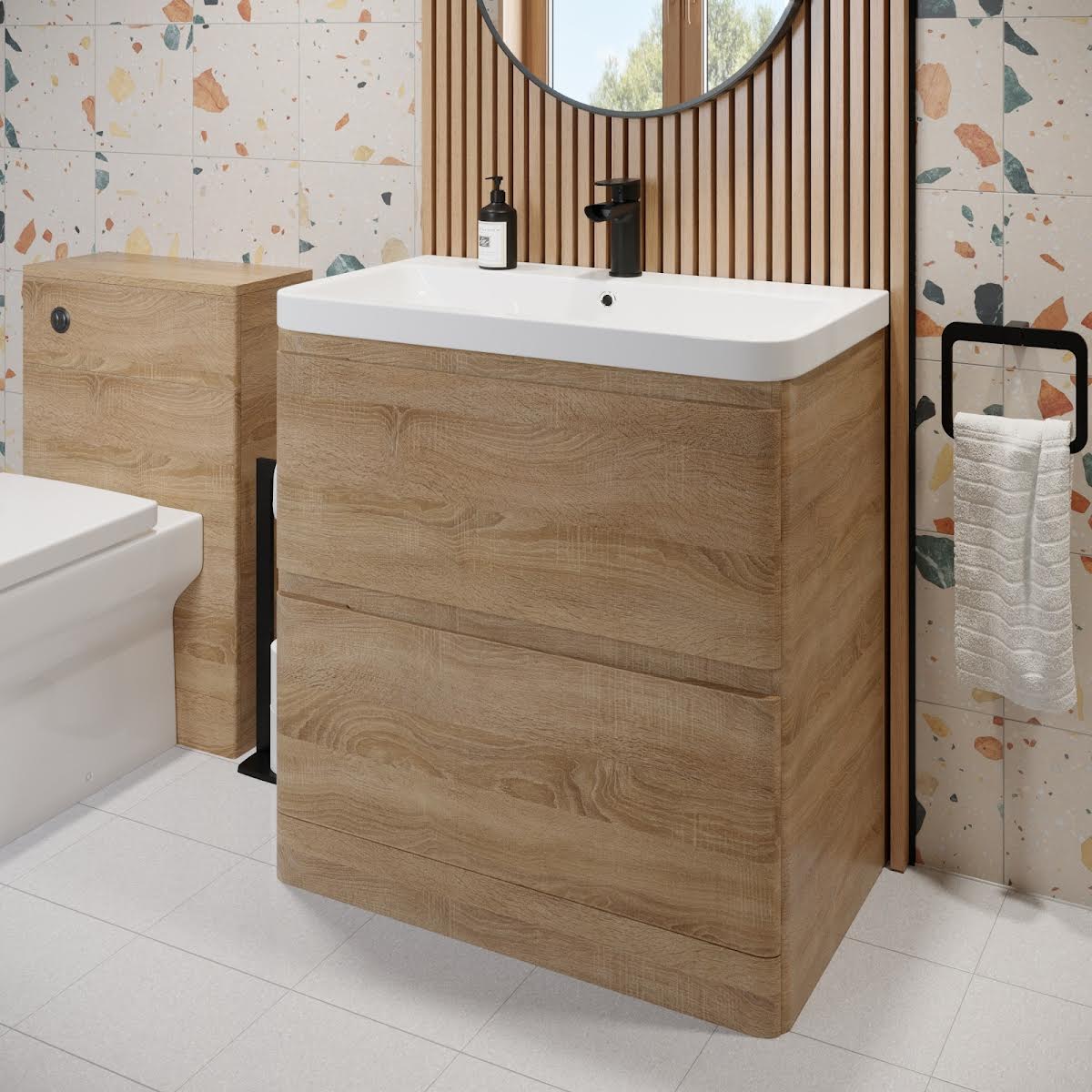 Regis Forma Wood Freestanding Vanity Unit with Basin - 800mm