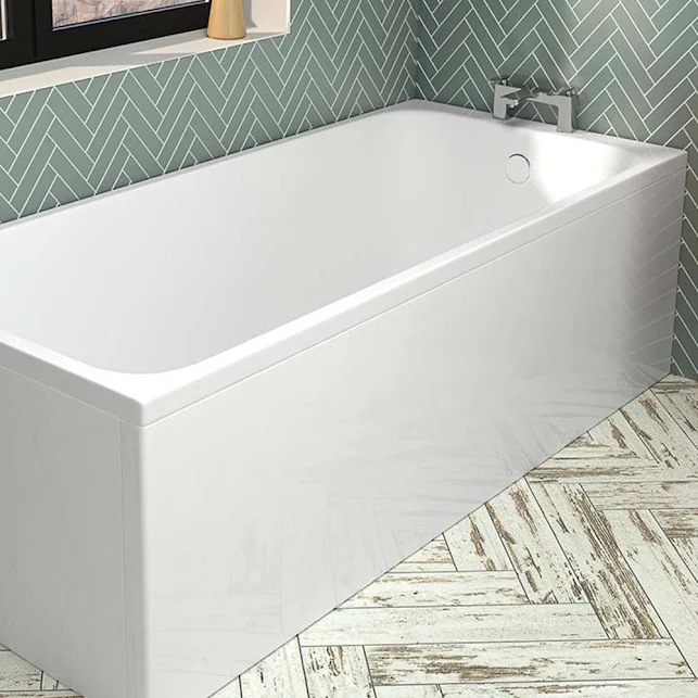 Sanctura White Gloss Bath Panel 1800mm - Side Acrylic 5mm