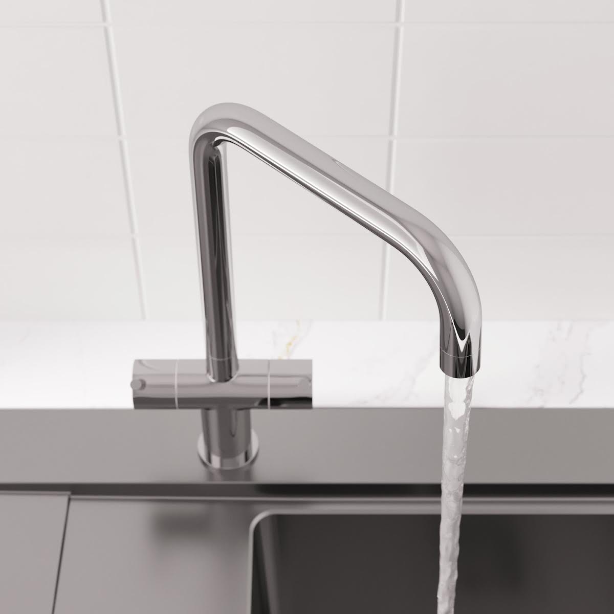Sauber Lugano Kitchen Mixer Tap Chrome