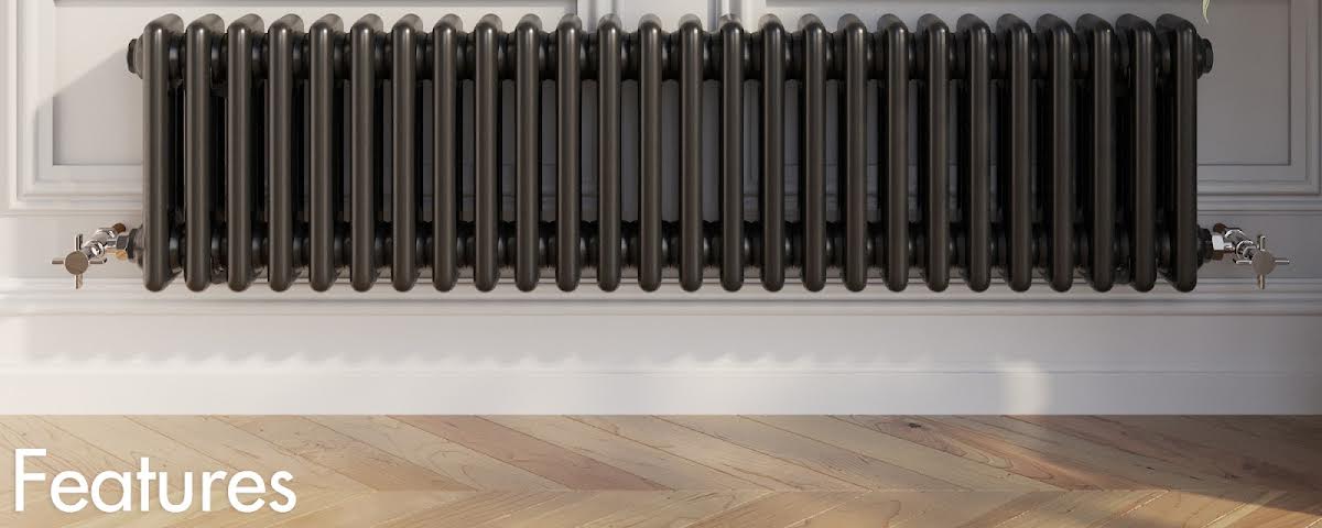 Park Lane Traditional Colosseum Triple Bar Column Radiator Black - 300 ...
