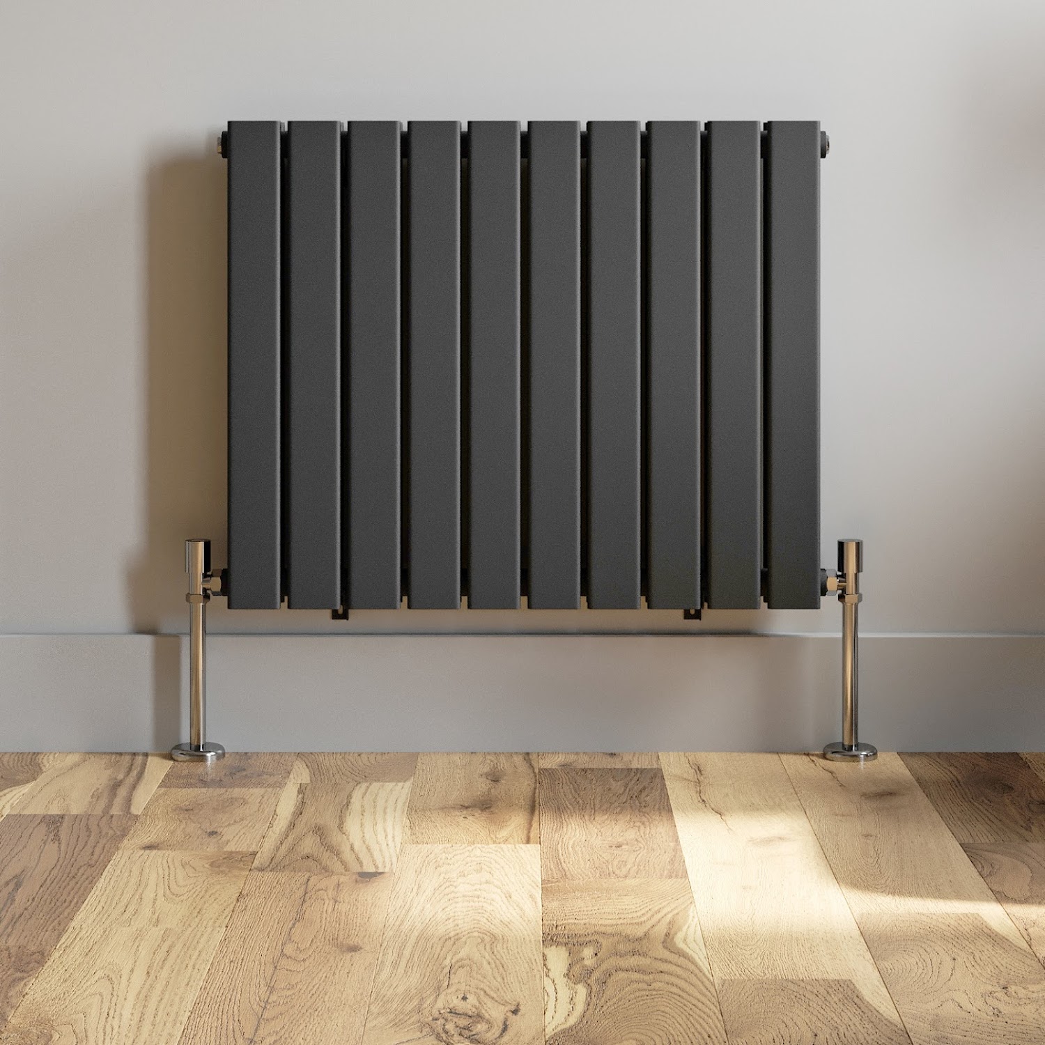 Anthracite Designer Radiator Horizontal Flat Panel Double Panel Rad ...