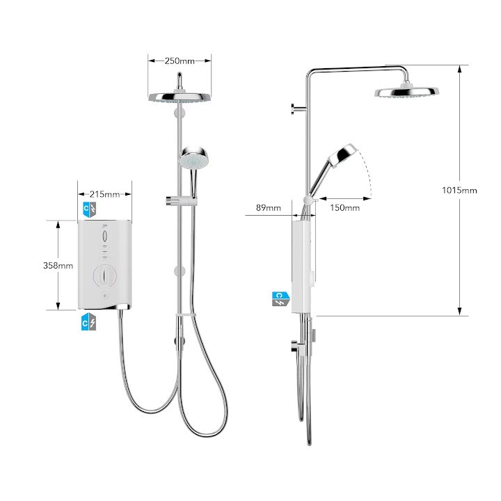 Mira Sport Max Airboost Dual Electric Shower - 9.0kW 1.1746.829