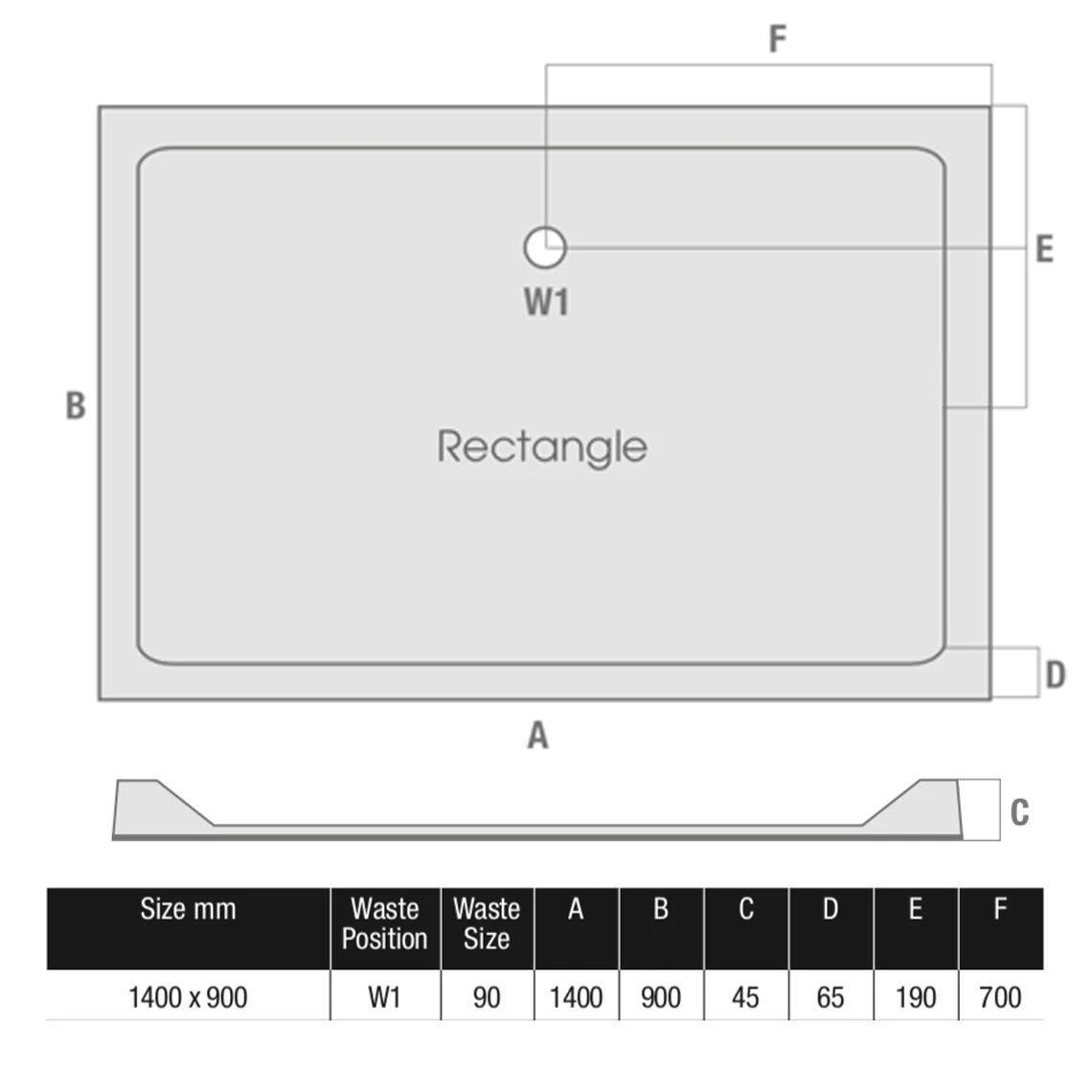 Diamond Walk In Shower Screens with 1400 x 900mm Tray & Hinged Return ...