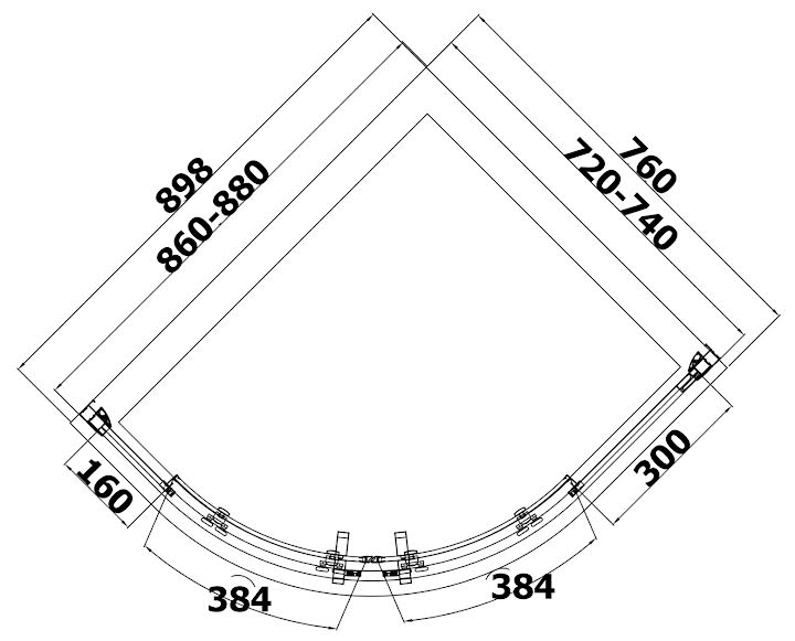 Framed Offset Quadrant Shower Enclosure & Tray - LH 900 x 760mm