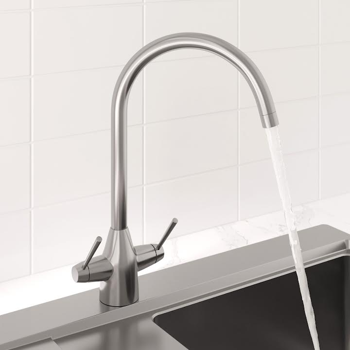 Sauber Vevey Kitchen Mixer Tap - Brushed Finish
