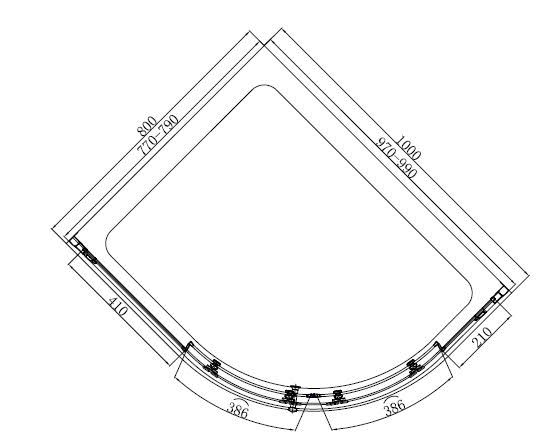 Luxura Offset Quadrant Shower Enclosure 1000 x 800mm with Raised Non ...