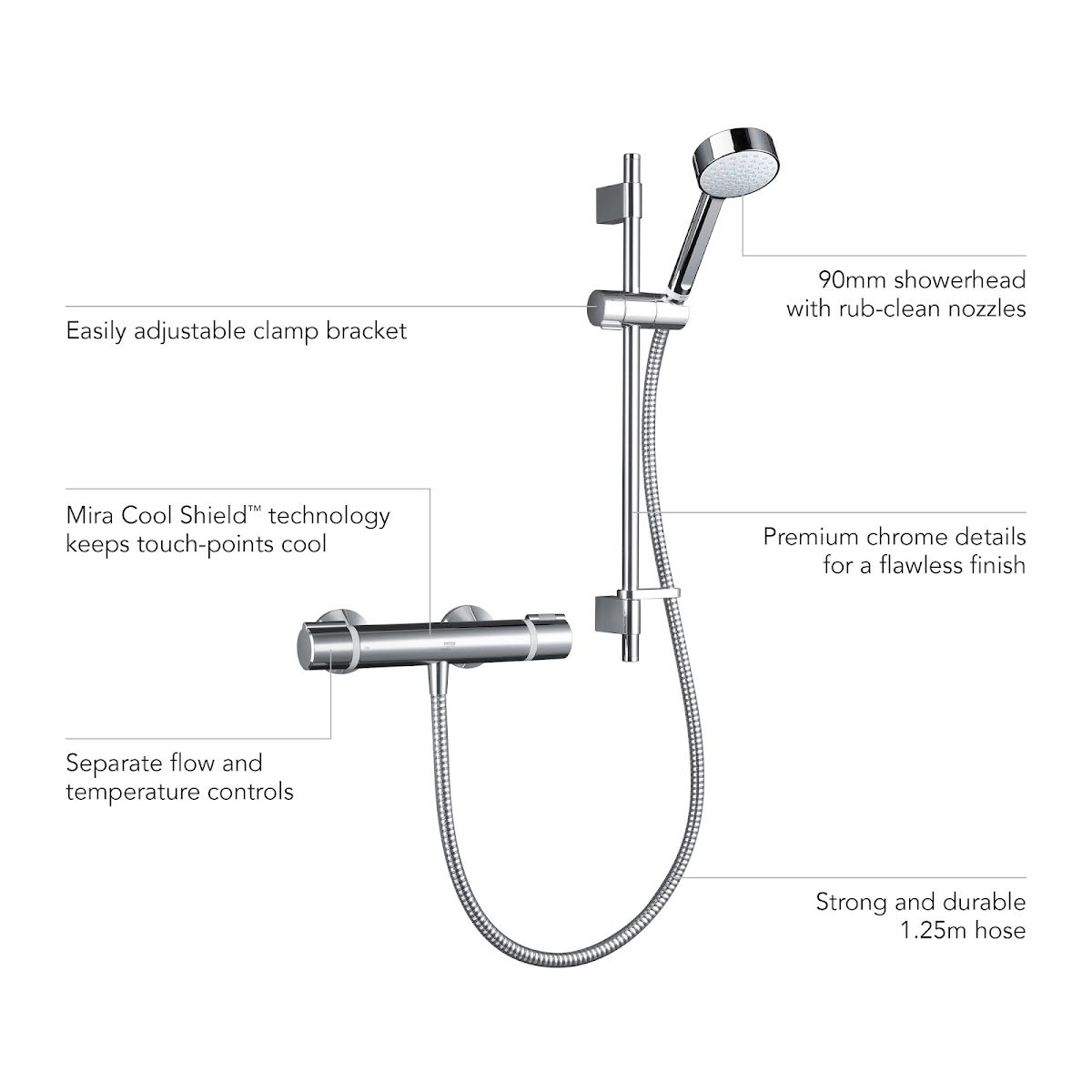 Mira Relate EV Thermostatic Mixer Shower Chrome - 2.1878.001
