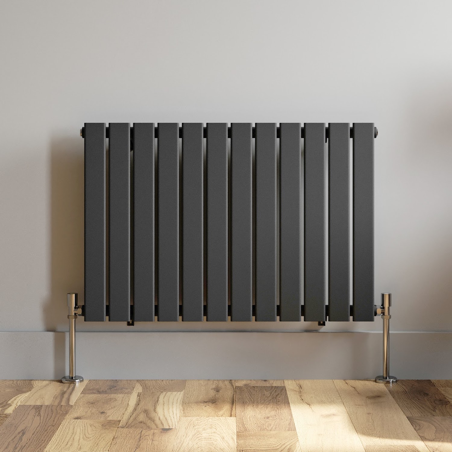 Anthracite Designer Radiator Horizontal Flat Panel Single Panel Rad ...