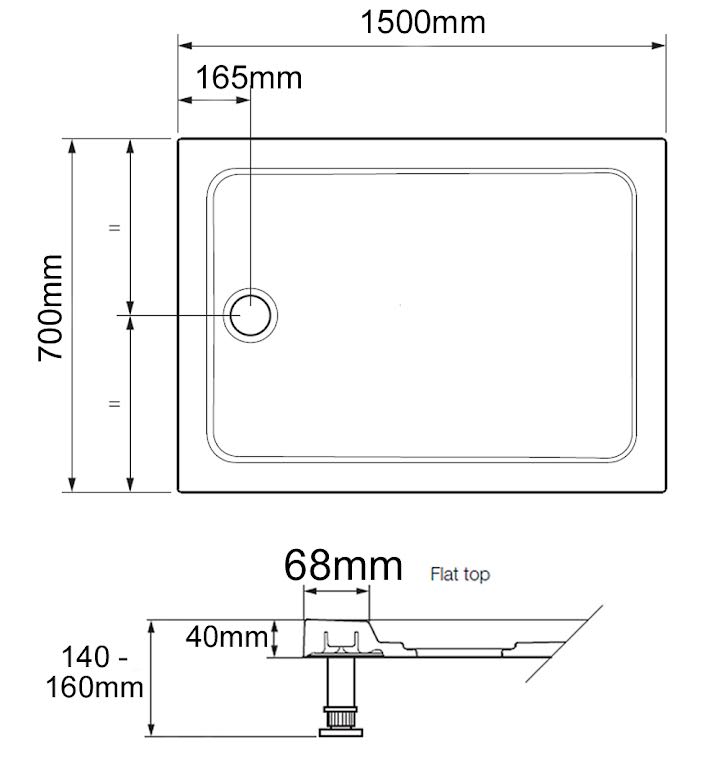 Mira Flight Safe Low Rectangular Shower Tray - 1500 x 700mm 0 Ups