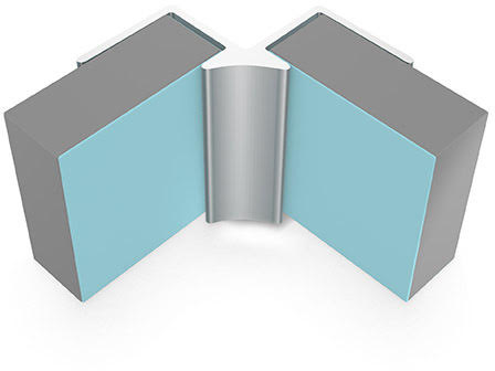 Multipanel Wall Panel Internal Corner Profile Type A Satin Silver