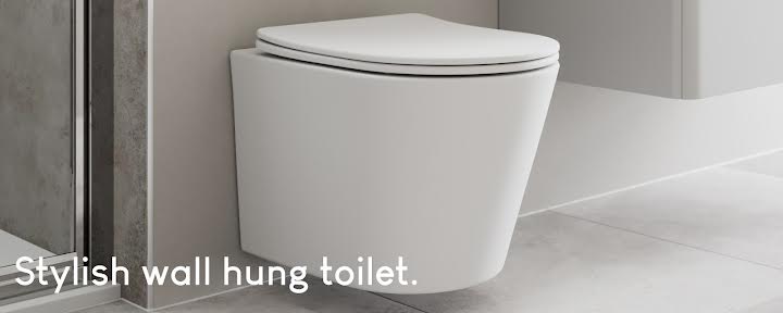 Affine Wall Hung Rimless Toilet White & Soft Close Seat