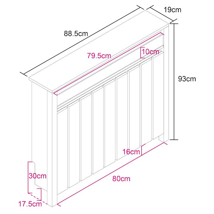 Vale Designs Wood Black Radiator Cover - Small with Drawer