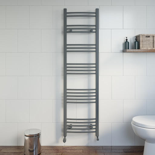 DuraTherm Curved Towel Radiator Anthracite - 1600 x 450mm
