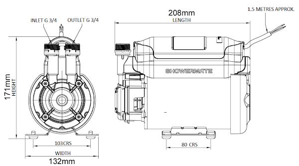 Stuart Turner Showermate Eco Shower Pump 2.0 Bar Single Positive ...
