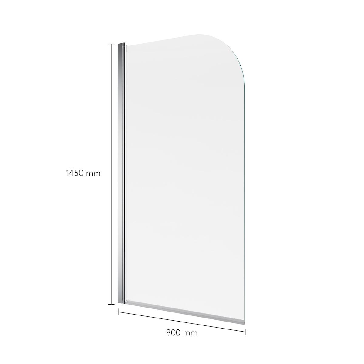 Mira Elevate Curved Bath Shower Screen 800mm - 5mm