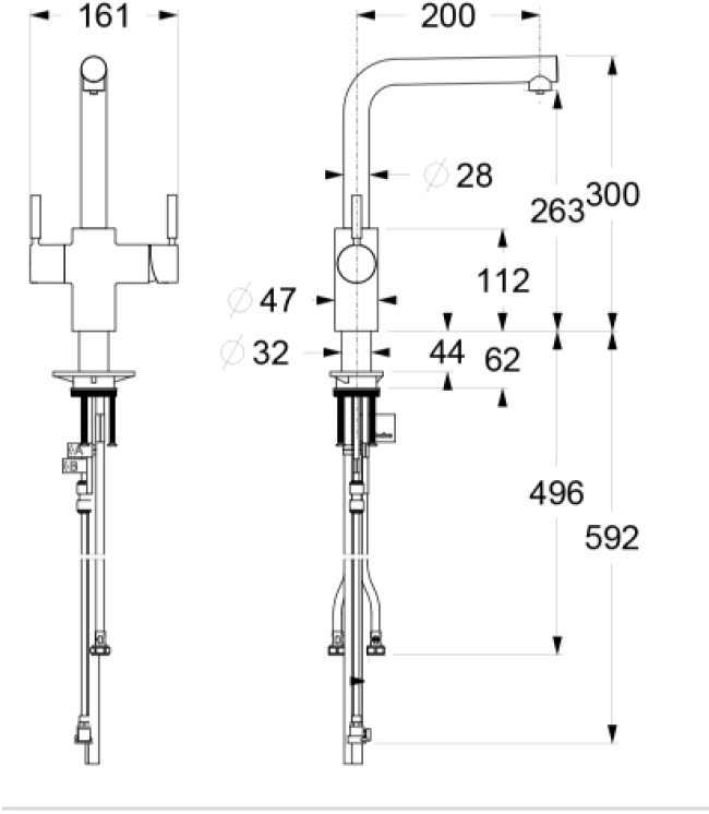 InSinkErator 3-in-1 Boiling Water Tap with NeoTank Brushed