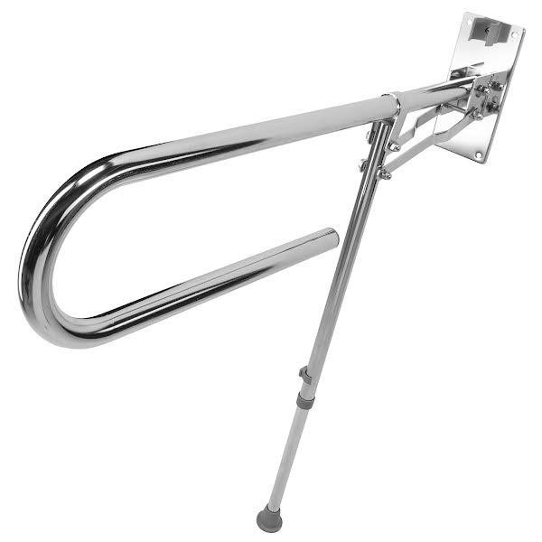 Croydex Stainless Steel Fold Away Hand Rail with Leg Chrome