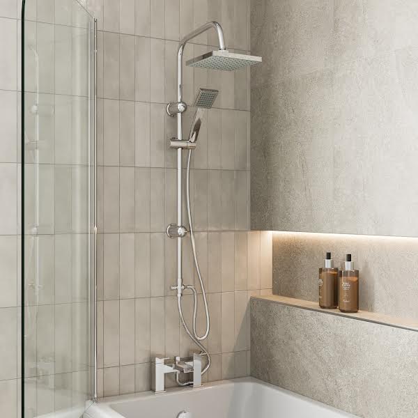 Architeckt Dakota Bath Shower Mixer Tap with Dual Outlet Shower Heads