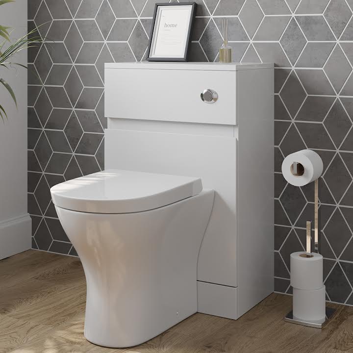 Artis Luna White Gloss Back to Wall Toilet Unit & D Shape Toilet