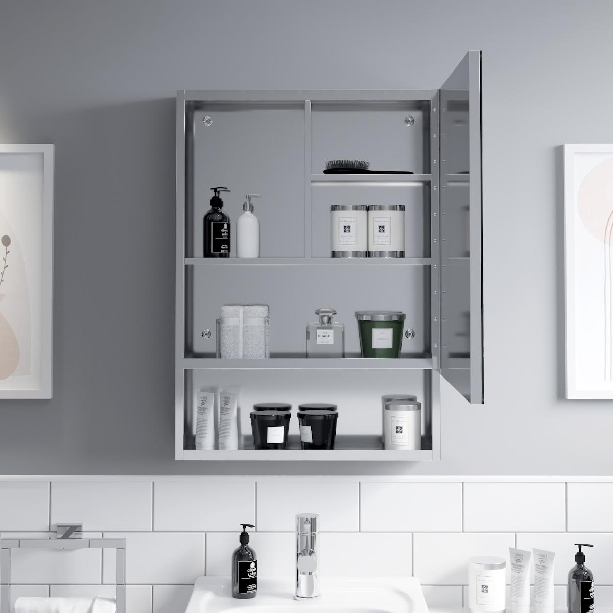 Vale Designs Stahl Stainless Steel Mirror Cabinet 500 x 700mm