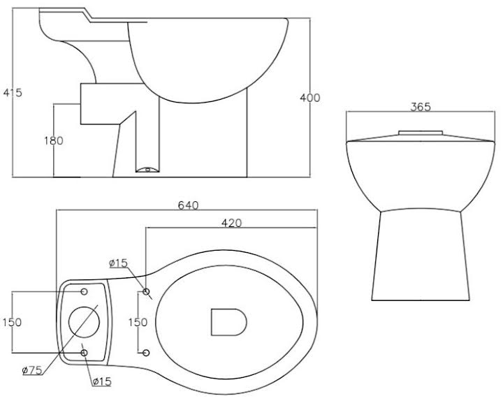 Essentials Forli Space Saving Corner Toilet & Soft Close Seat