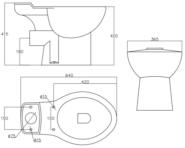 Close Coupled Bathroom Corner Toilet Space Saving WC Pan Soft Close ...