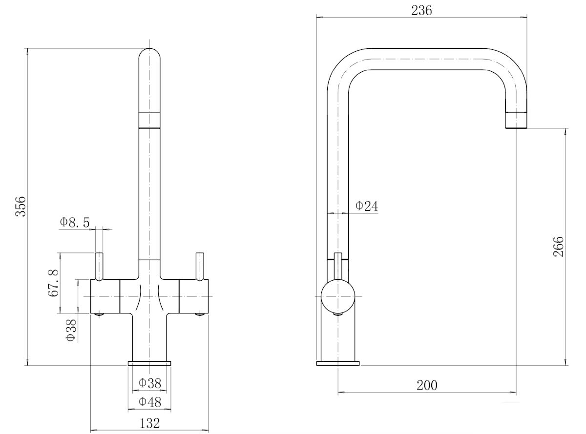 Sauber Lugano Kitchen Mixer Tap Chrome