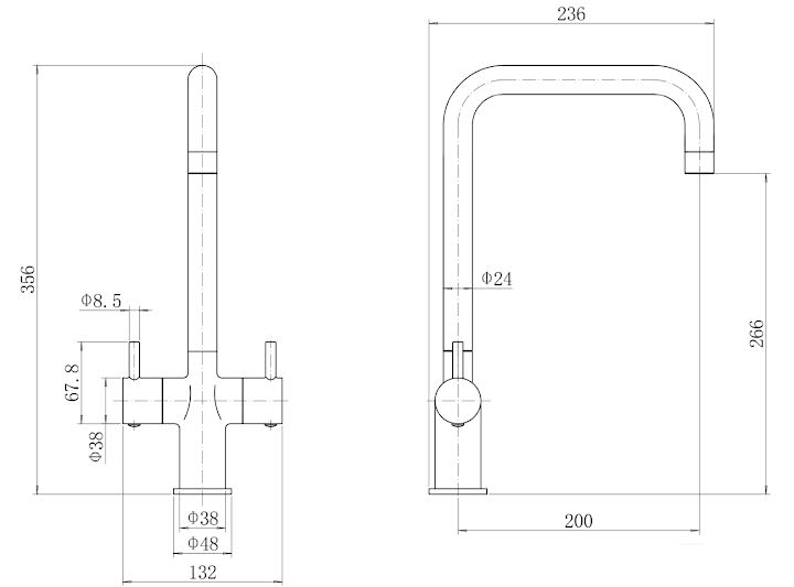 Sauber Lugano Kitchen Mixer Tap Chrome