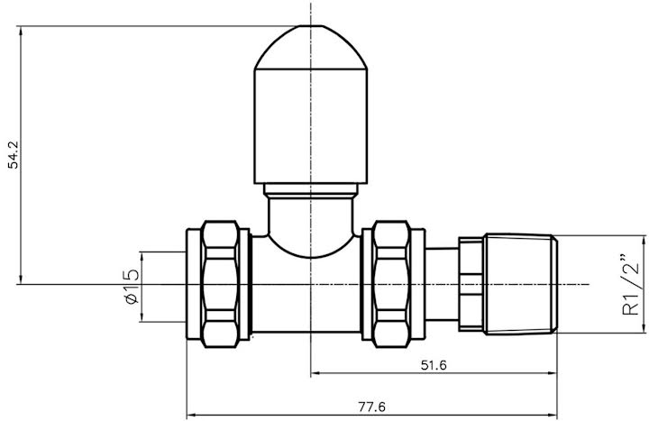 Solaro 15mm TRV Straight Radiator Valve & Lockshield - Matt White