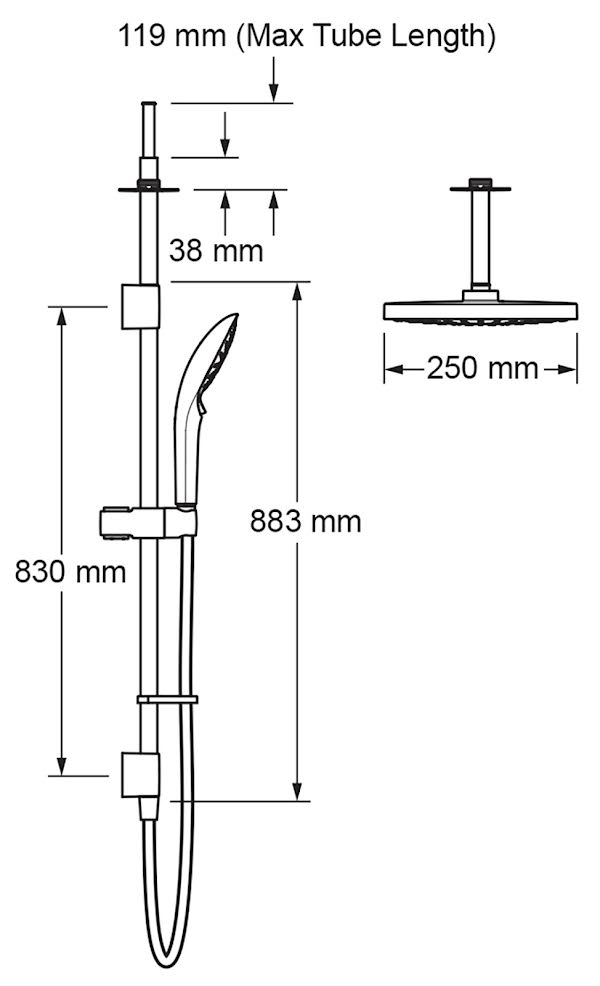 Mira Mode Dual Thermostatic Digital Shower - Ceiling Fed (Gravity ...