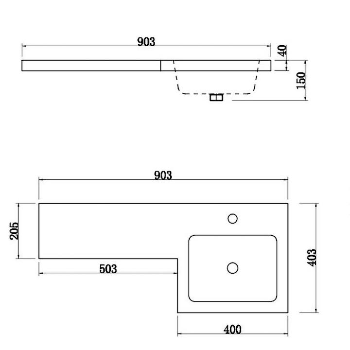 Artis Breeze White Royan Toilet, Basin Vanity Unit 900mm RH