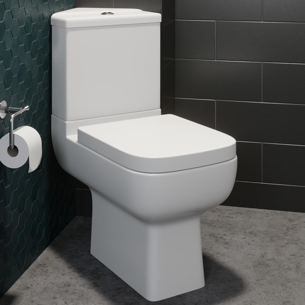 Affine Amelie Short Projection Corner Toilet & Soft Close Seat