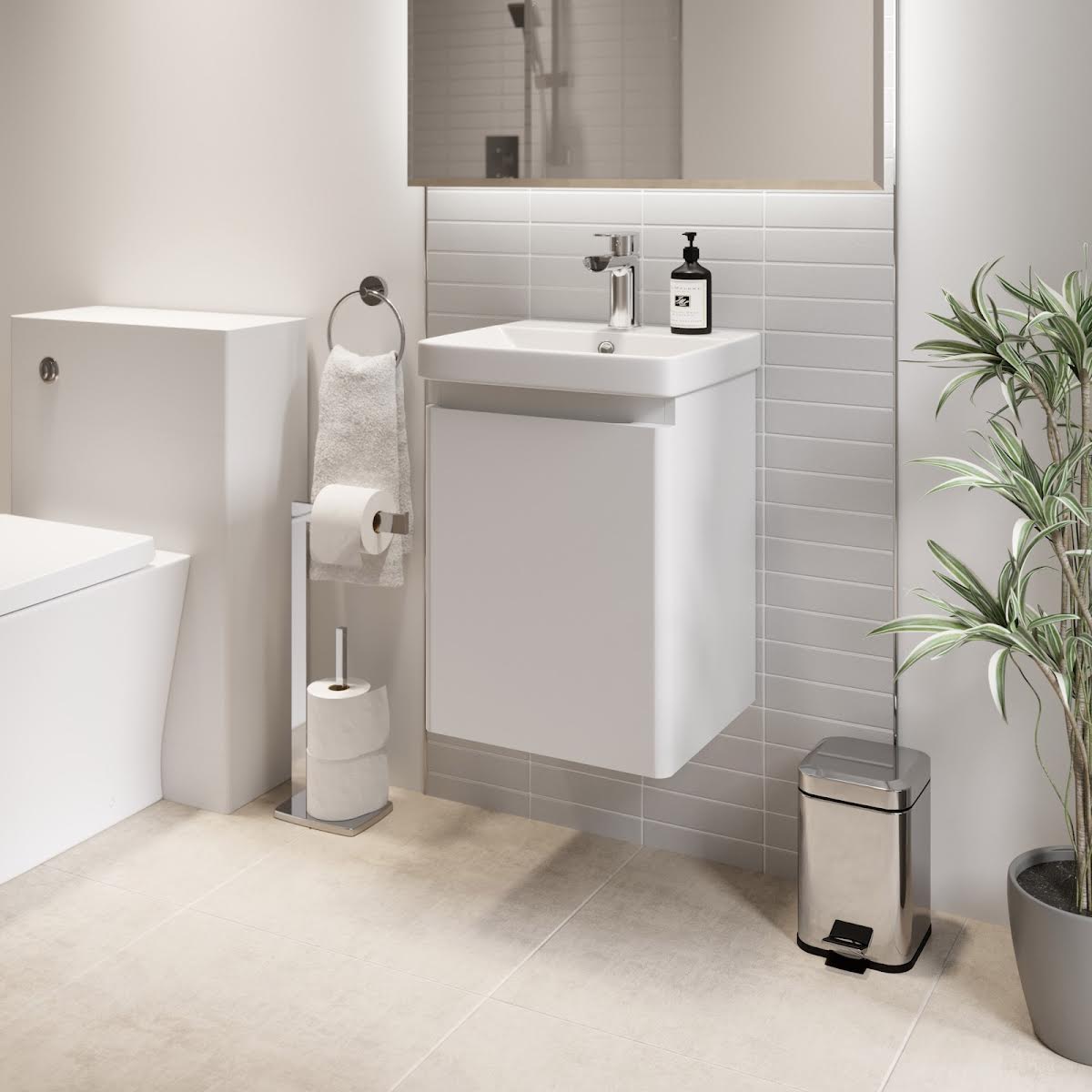 Regis Forma White Wall Hung Vanity Unit - 400mm Width