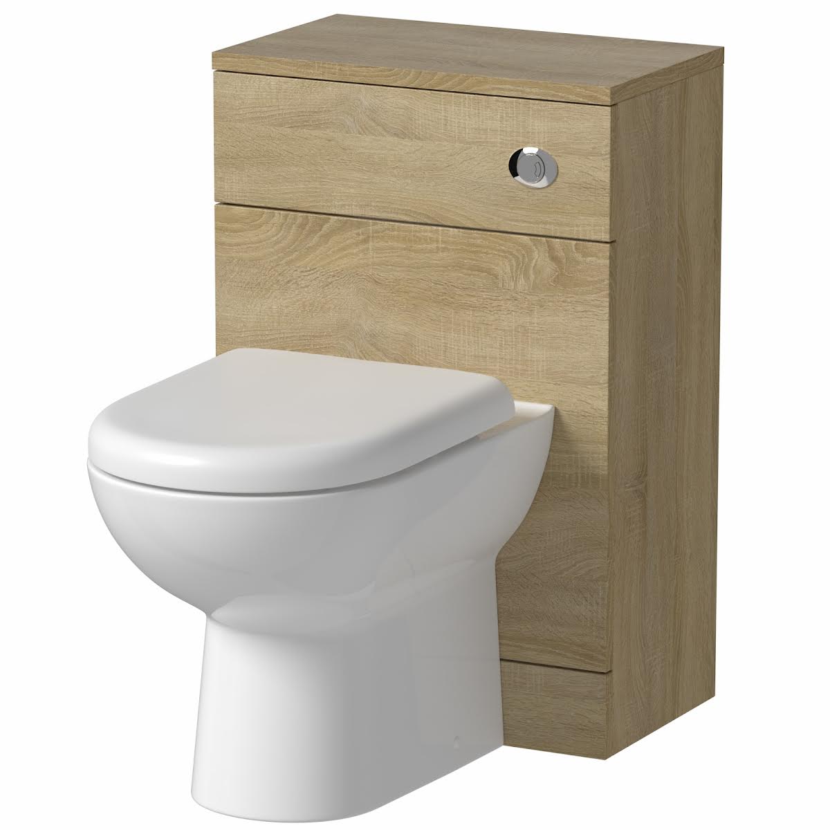 Alpine Oak Back to Wall Toilet Unit & Toilet 500 x 300mm