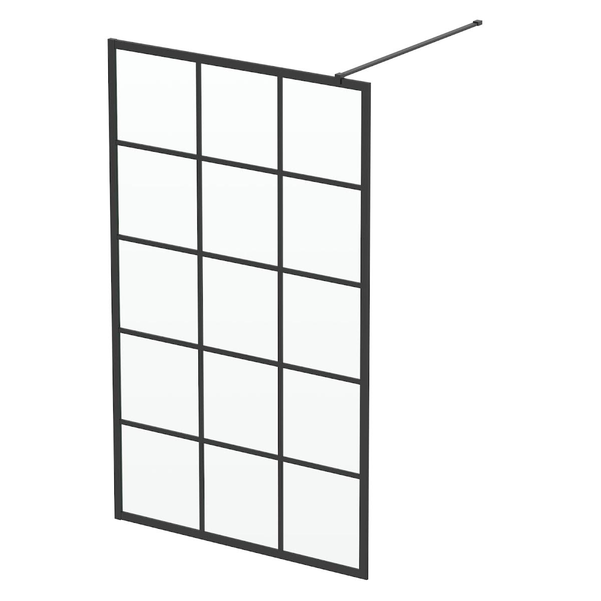 Diamond Grid Wet Room Screens 1200 x 800mm with Return Panel