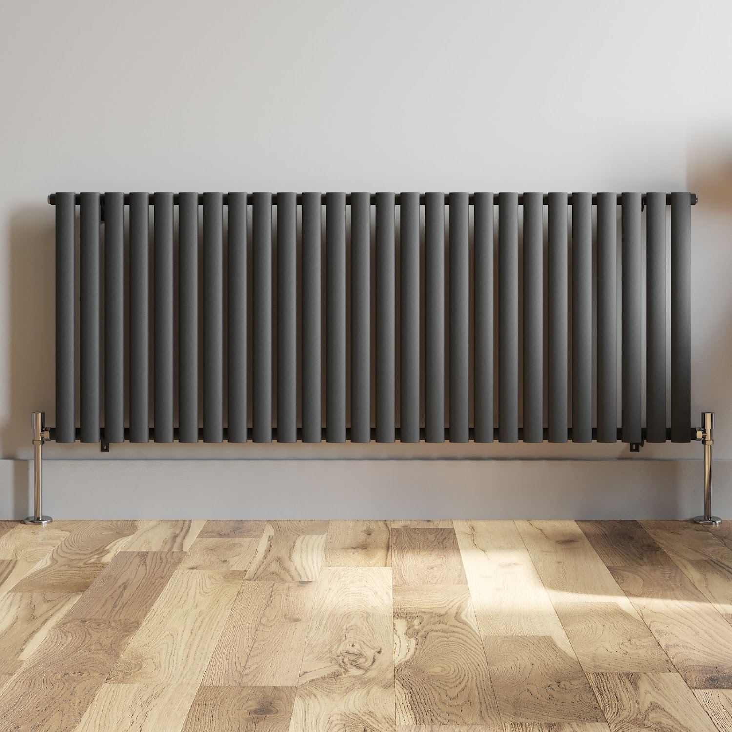 Anthracite Designer Radiator Horizontal Oval Column Single Panel Rad ...
