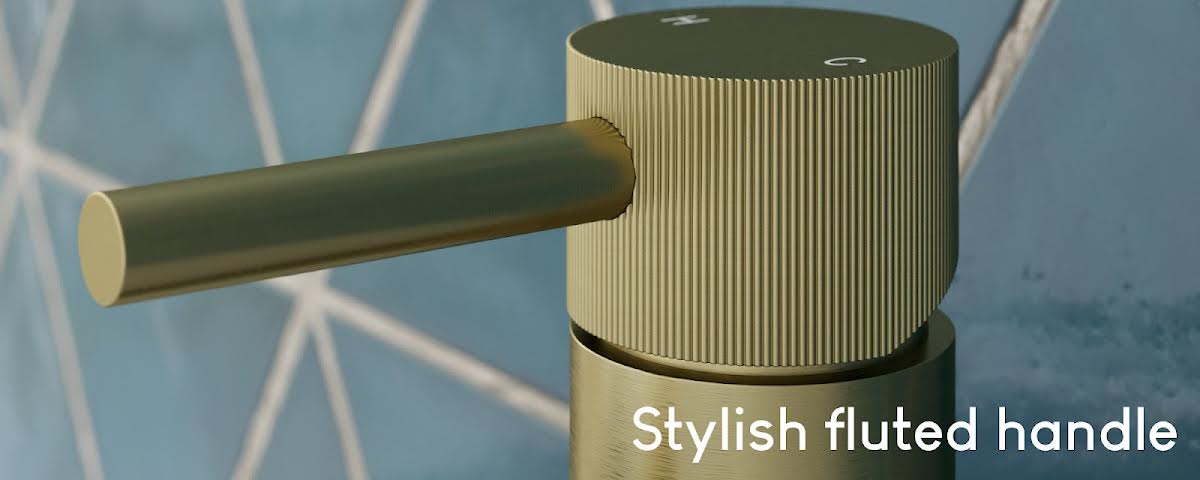 Merano Fluted Basin Mixer Tap - Brushed Brass