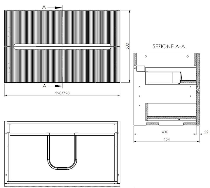 Vitusso Fluted Wood Wall Hung Bathroom Vanity Unit without Basin 1200mm ...